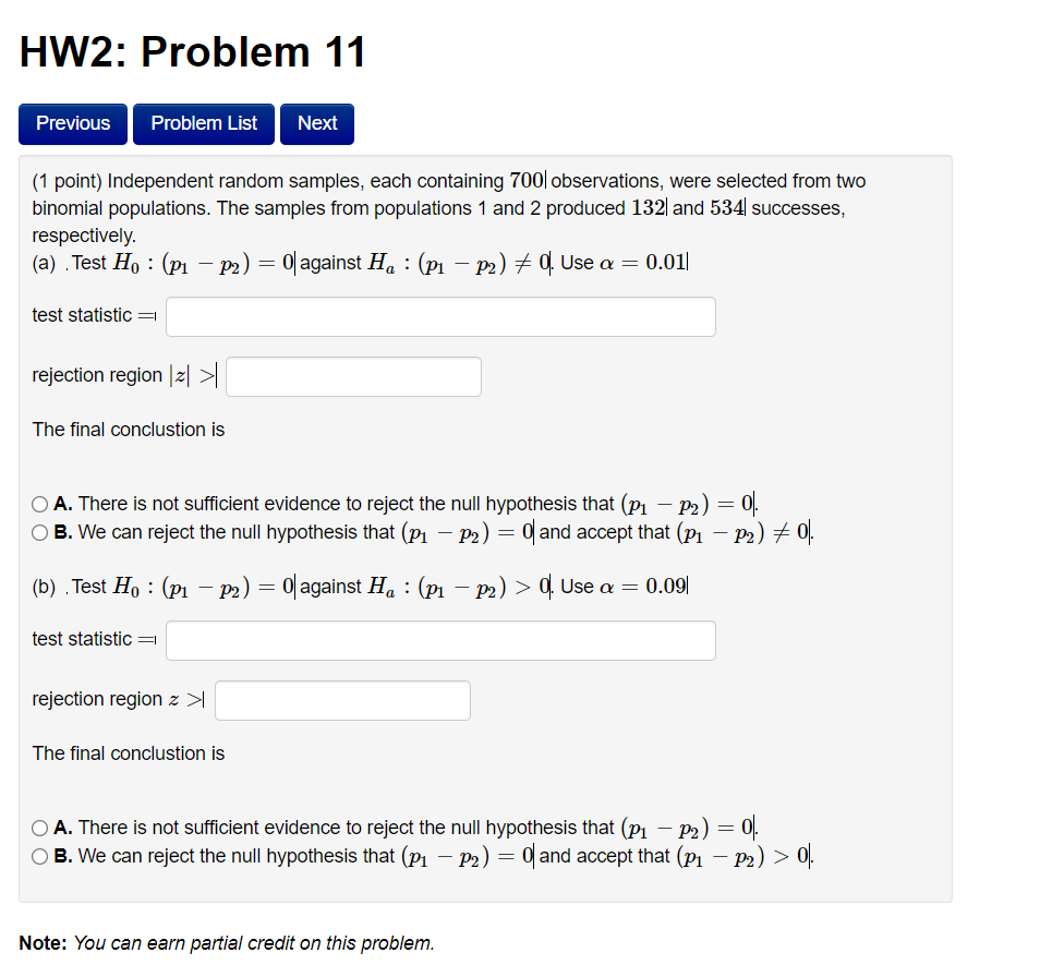 Solved HW2: Problem 11 Previous Problem List Next (1 point) | Chegg.com