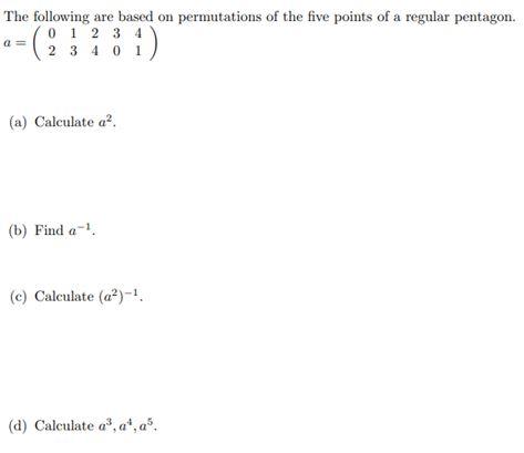 Solved The following are based on permutations of the five | Chegg.com
