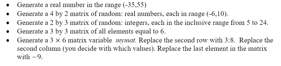 Solved . . Generate a real number in the range (-35,55) | Chegg.com