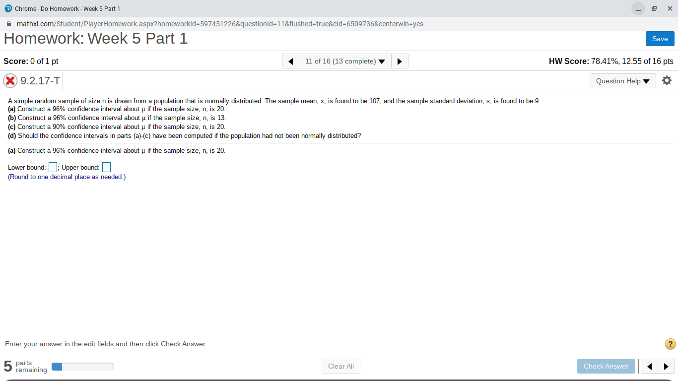 Solved Chrome-Do Homework - Week 5 Part 1 D х | Chegg.com