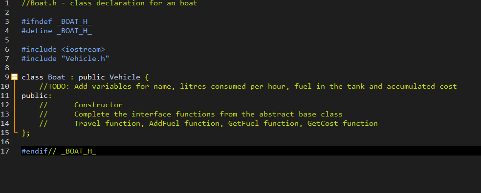 Solved The base class for this workshop is called Vehicle. | Chegg.com