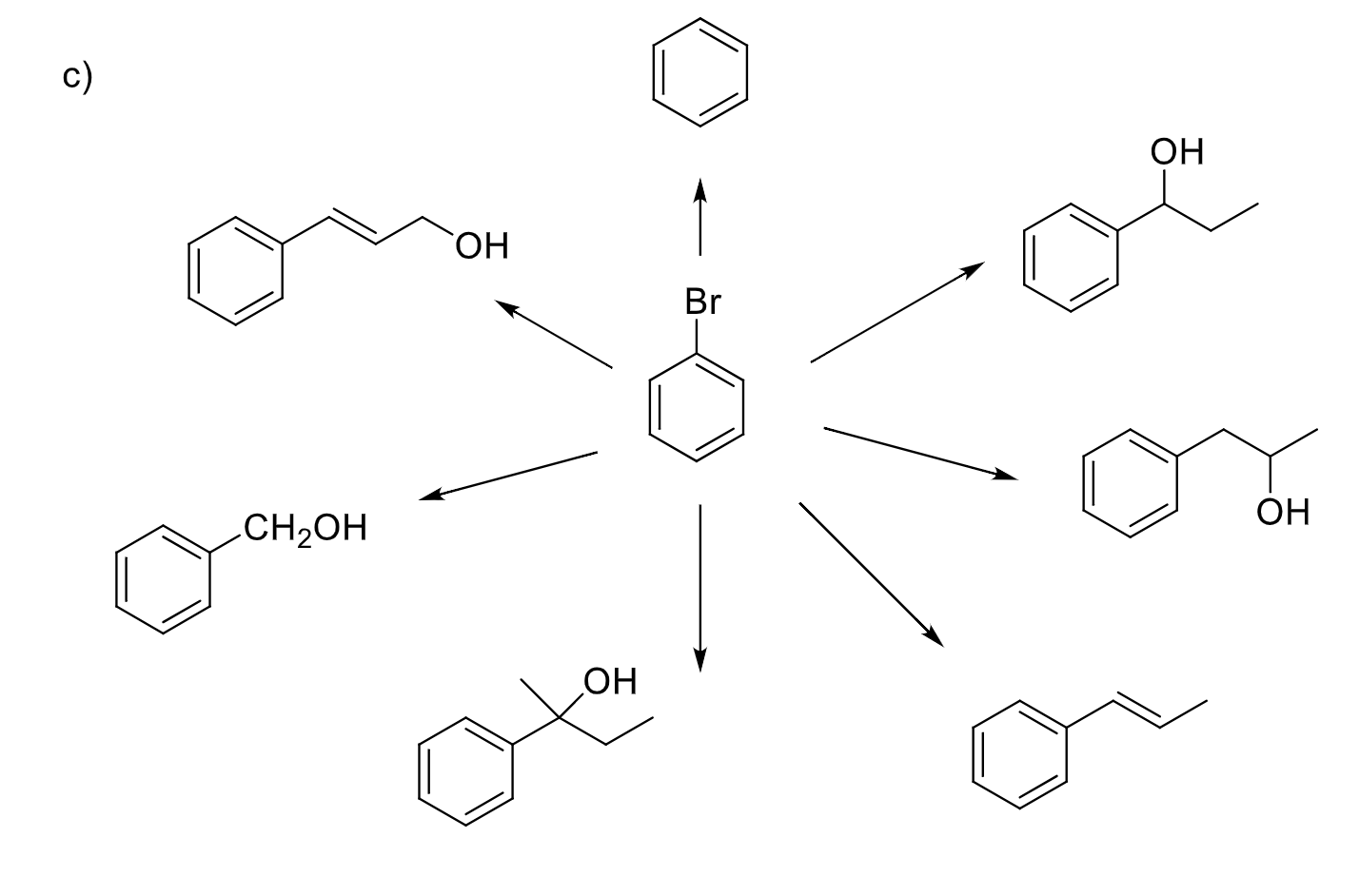 Solved c) ОН ОН Br ОН CH2OH ОН | Chegg.com
