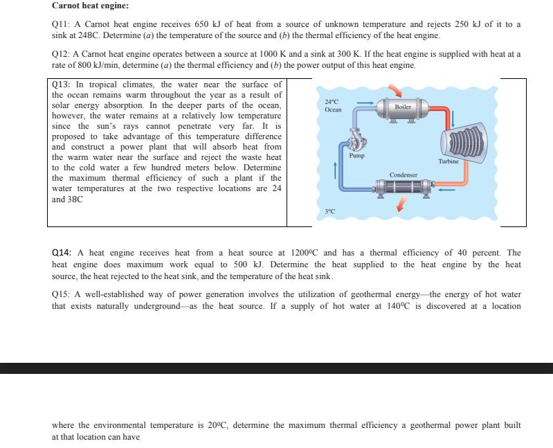 Solved Carnot heat engine: Q11: A Carnot heat engine | Chegg.com Solved Carnot heat engine: Q11: A Carnot heat engine | Chegg.com