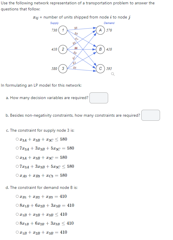 Solved Use the following network representation of a | Chegg.com