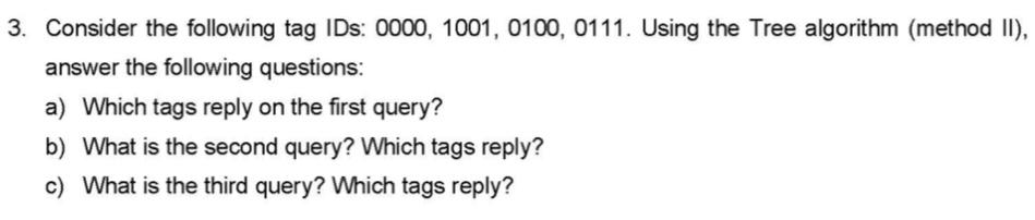 Solved 3. Consider the following tag IDs: | Chegg.com