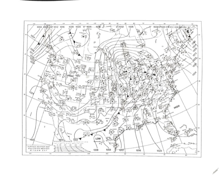 Solved 2. Daily weather maps are known as synoptic maps, | Chegg.com