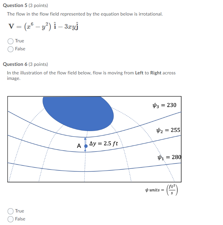 Solved Question 5 (3 points) The flow in the flow field | Chegg.com
