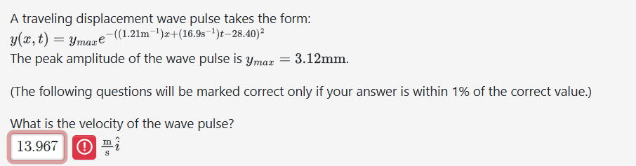 A traveling displacement wave pulse takes the | Chegg.com