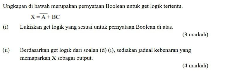 Ungkapan di bawah merupakan pernyataan Boolean untuk | Chegg.com