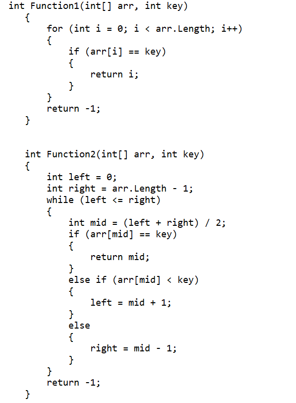 Solved Compare the time efficiency of the following | Chegg.com
