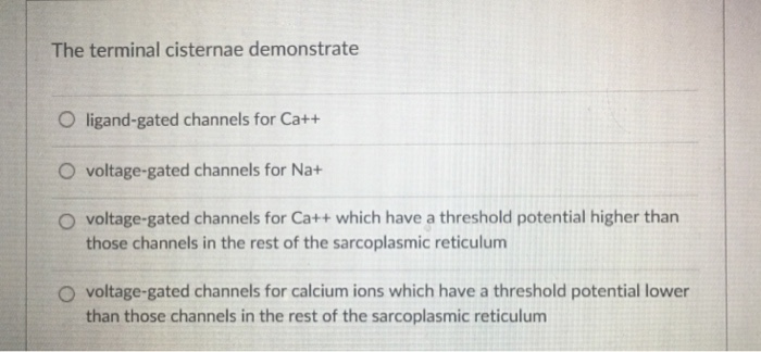 Solved The terminal cisternae demonstrate ligand-gated | Chegg.com
