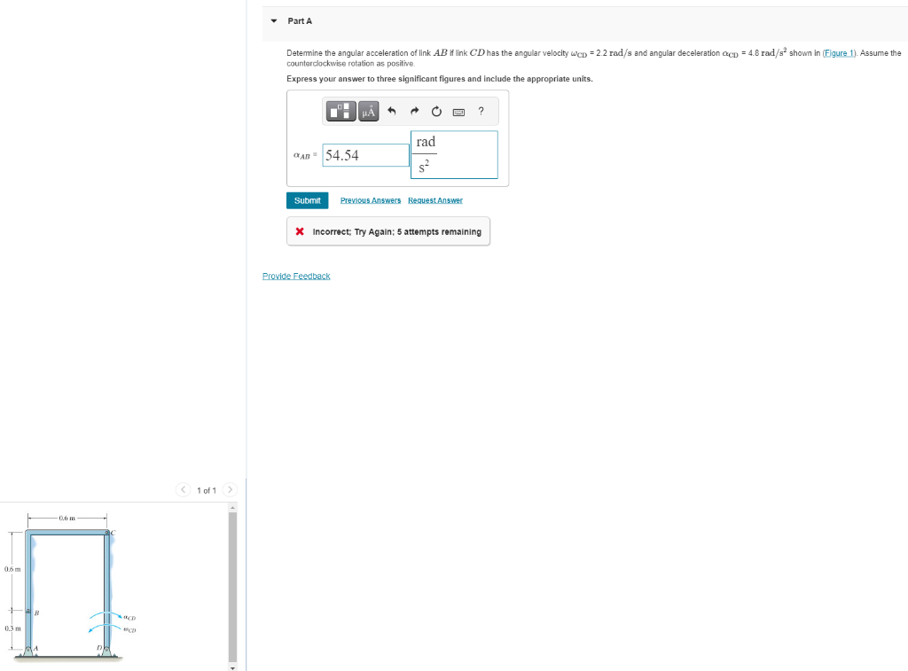 Solved Determine the angular acceleration of link AB if link | Chegg.com