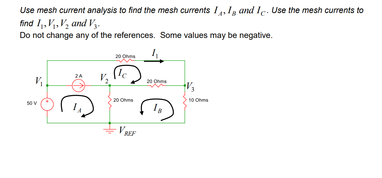Solved Use mesh current analysis to find the mesh currents | Chegg.com