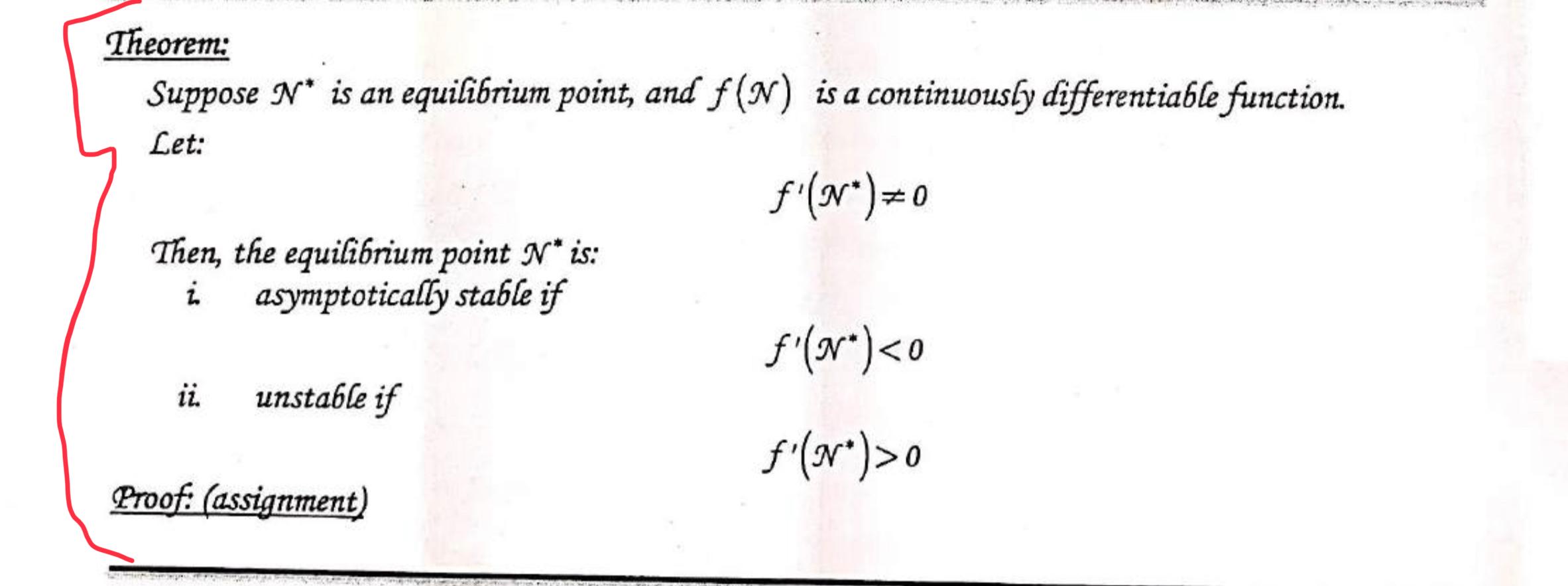 Solved dtdN=f(N) It is autonomous ODE, and let N∗ be an | Chegg.com