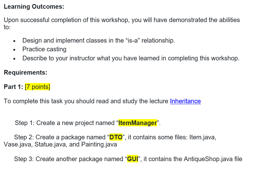 Solved Learning Outcomes: Upon successful completion of this | Chegg.com