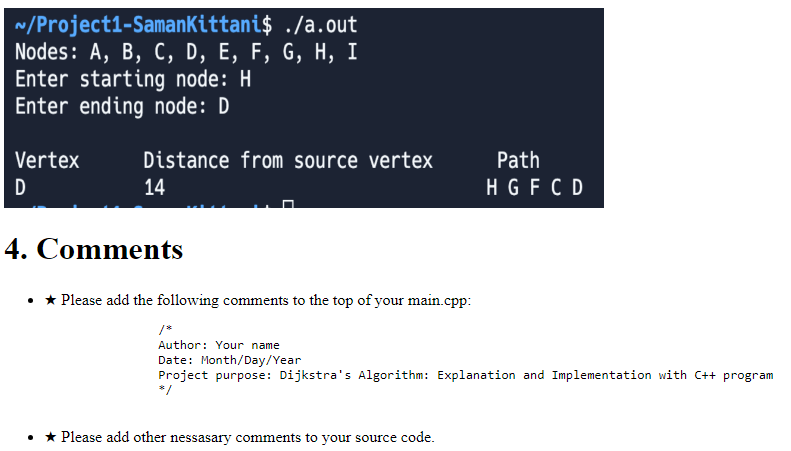 Solved Coding Lab Project Using Djikstra S Algorithm