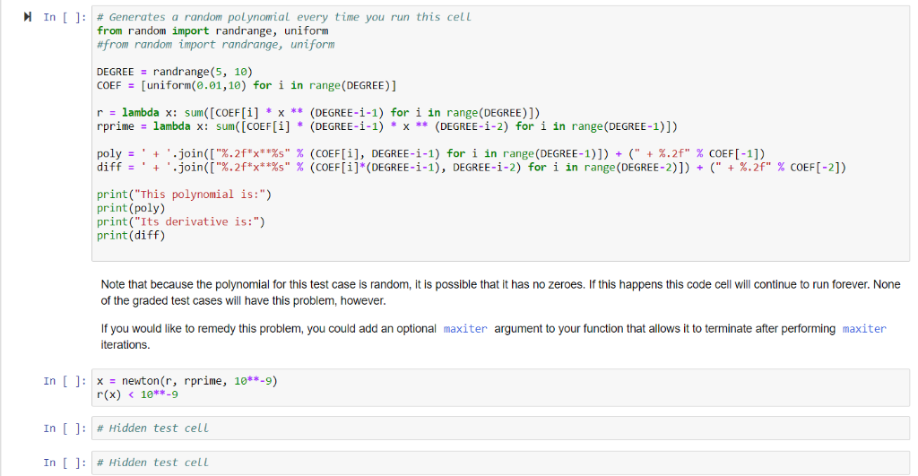 Solved Question 2: Newton's Method (4 points) Newton's | Chegg.com