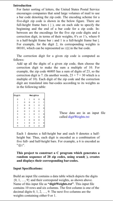 Solved Introduction For faster sorting of letters, the | Chegg.com