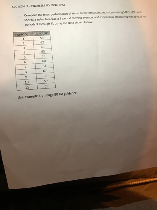 Solved SECTION III-PROBLEM SOLVING (5%) 1. Compare the error | Chegg.com