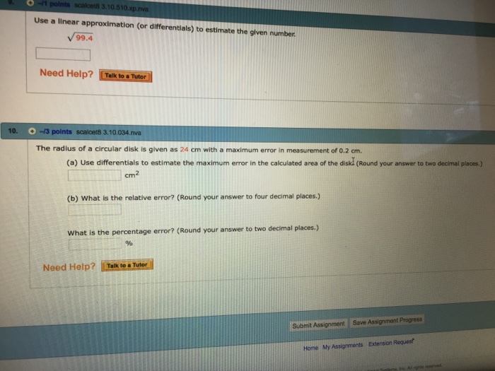 Solved Use A Linear Approximation Or Differentials To