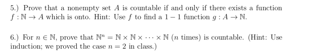 Solved 5.) Prove that a nonempty set A is countable if and | Chegg.com