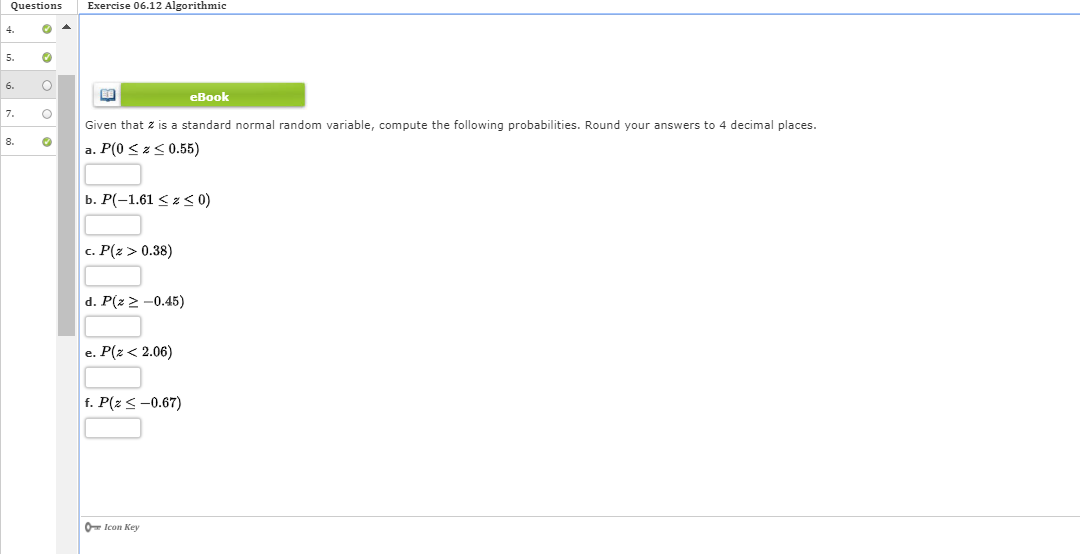Solved Questions Exercise 06.12 Algorithmic eBook Given that | Chegg.com