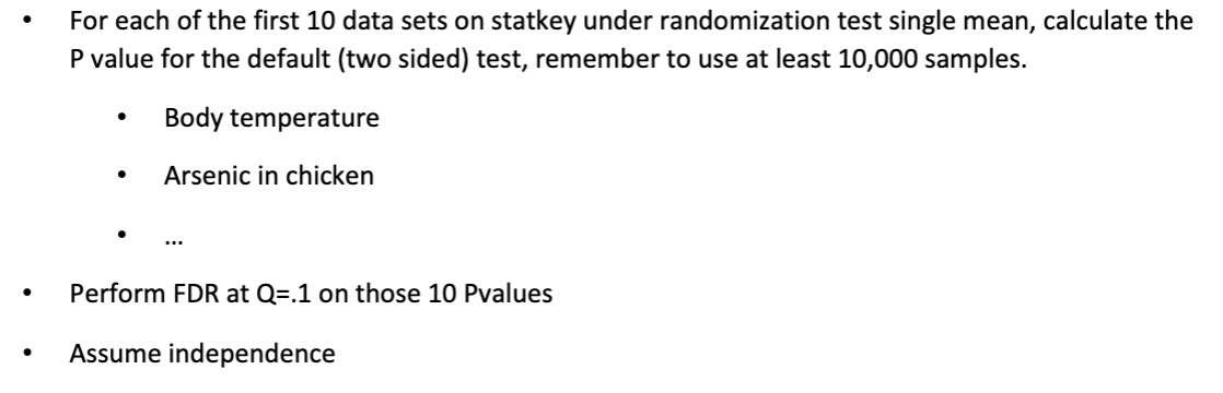 Solved For Each Of The First 10 Data Sets On Statkey Under