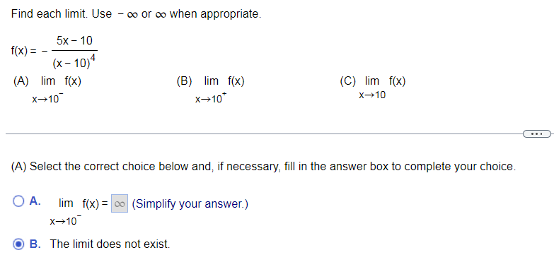Solved Find each limit. Use −∞ or ∞ when appropriate. | Chegg.com