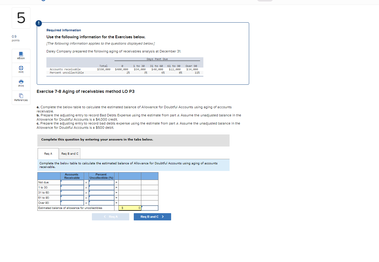 Solved 5 0.9 points Required Information Use the following | Chegg.com