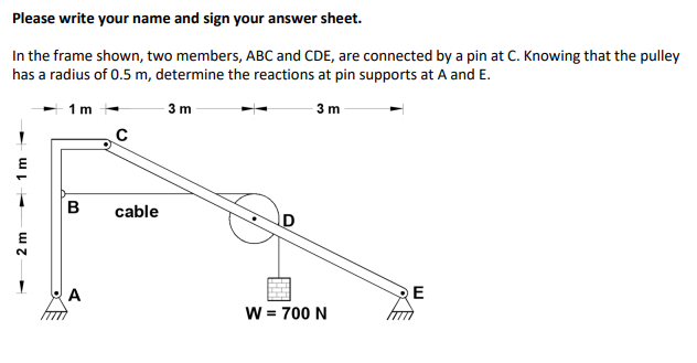 Solved Please write your name and sign your answer sheet. In | Chegg.com