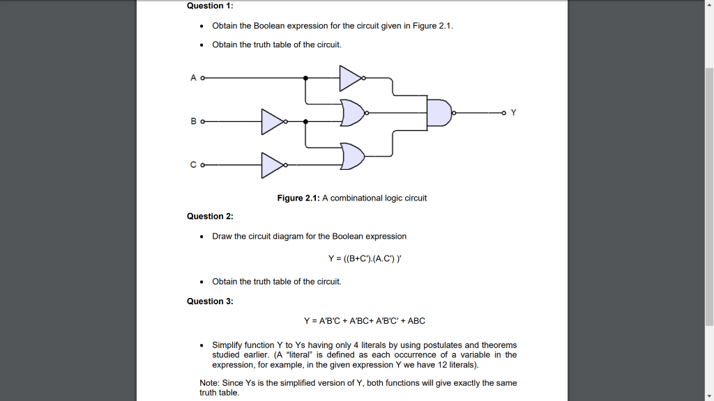 Solved Question 1: Obtain the Boolean expression for the | Chegg.com