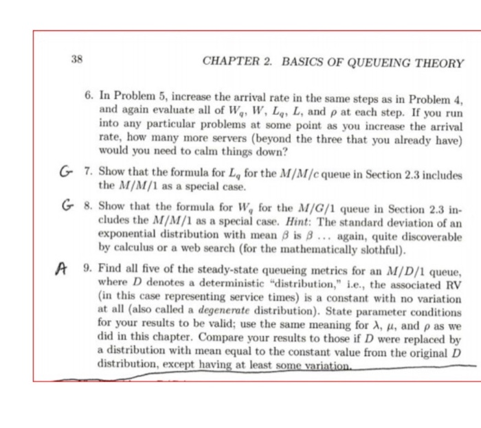 Solved 38 Chapter 2 Basics Of Queueing Theory 6 In Problem 3001