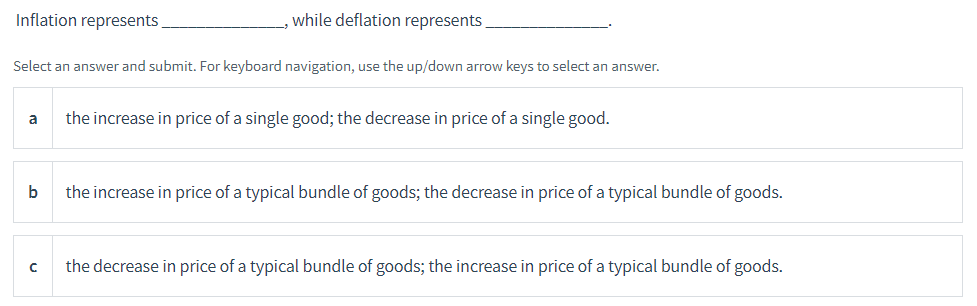 Solved Inflation represents., ﻿while deflation | Chegg.com