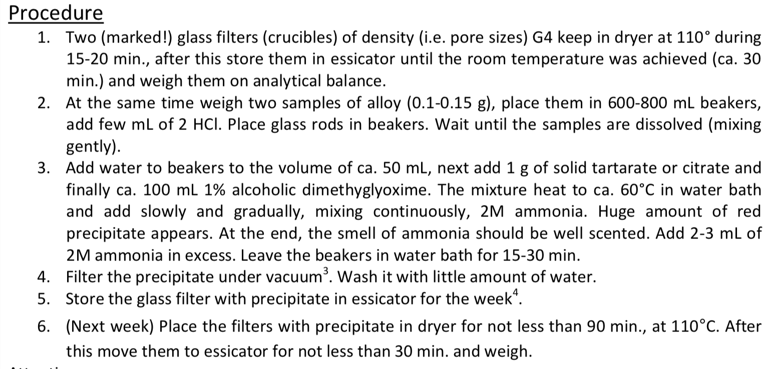 Solved In this experiment procedure (gravimetric analysis of | Chegg.com