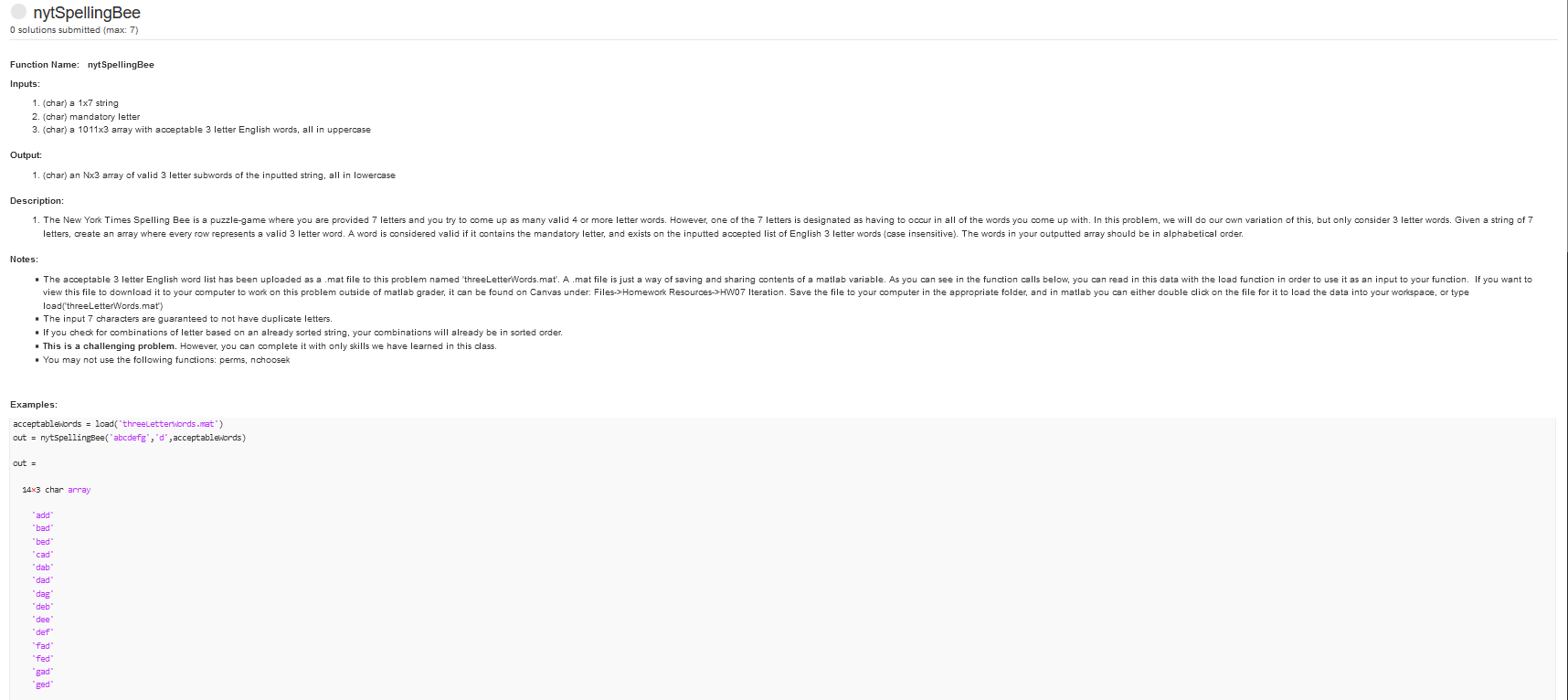 nytSpellingBee O solutions submitted (max: 7) | Chegg.com