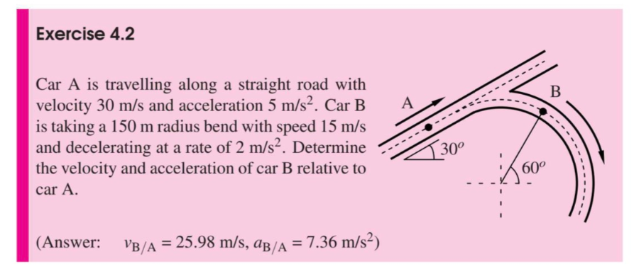 Solved Car A is travelling along a straight road with | Chegg.com