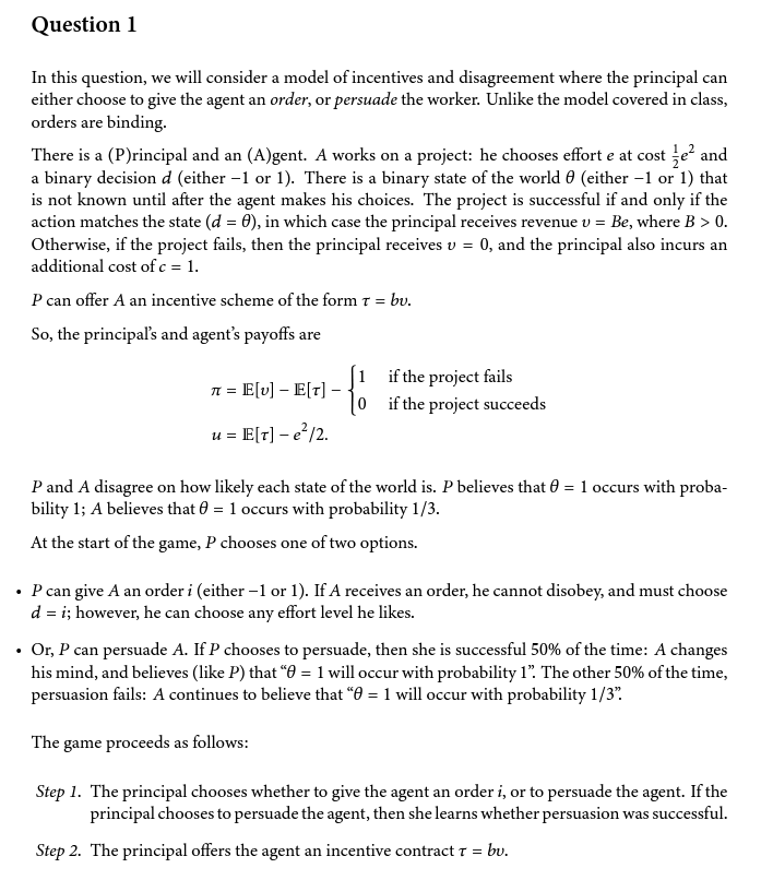 Solved In this question, we will consider a model of | Chegg.com