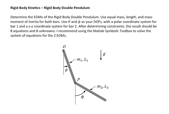 Rigid Body Kinetics - Rigid Body Double Pendulum | Chegg.com