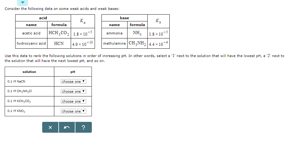 Solved Consider the following data on some weak acids and | Chegg.com