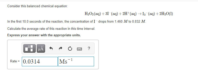 Solved Consider this balanced chemical equation: H2O2(aq) | Chegg.com