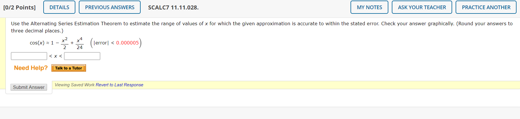 Solved [0/2 Points] DETAILS PREVIOUS ANSWERS SCALC7 | Chegg.com