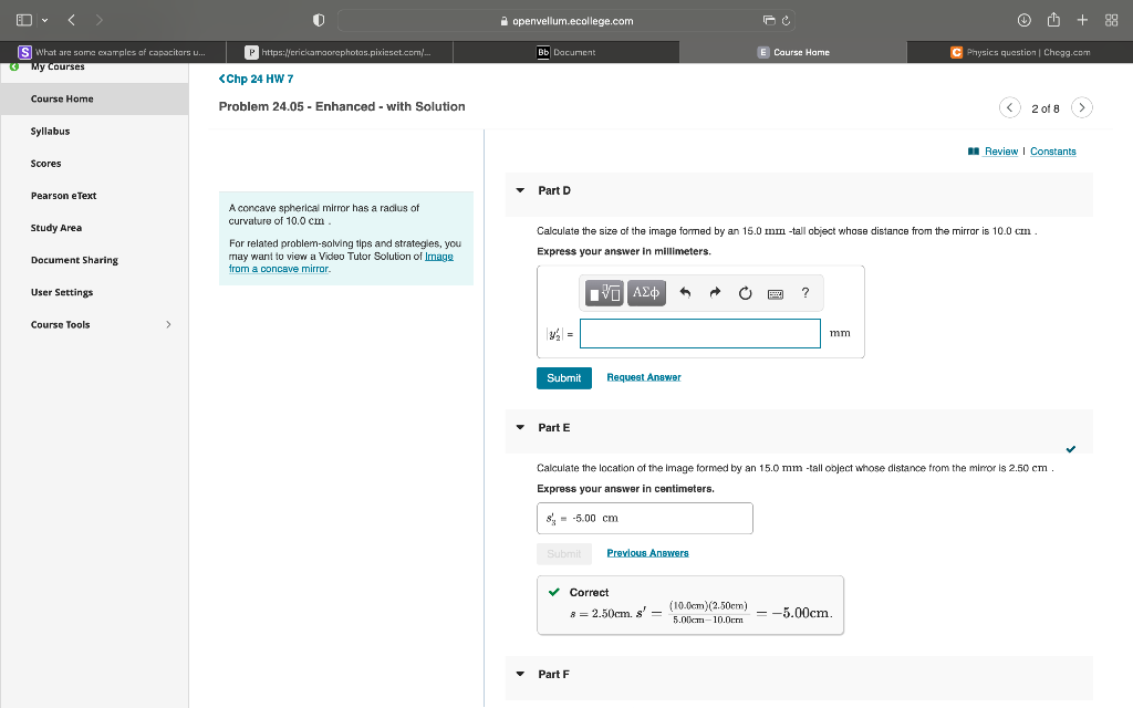 Solved openvellum.ecollege.com © + 88 Bb Document X E Course | Chegg.com