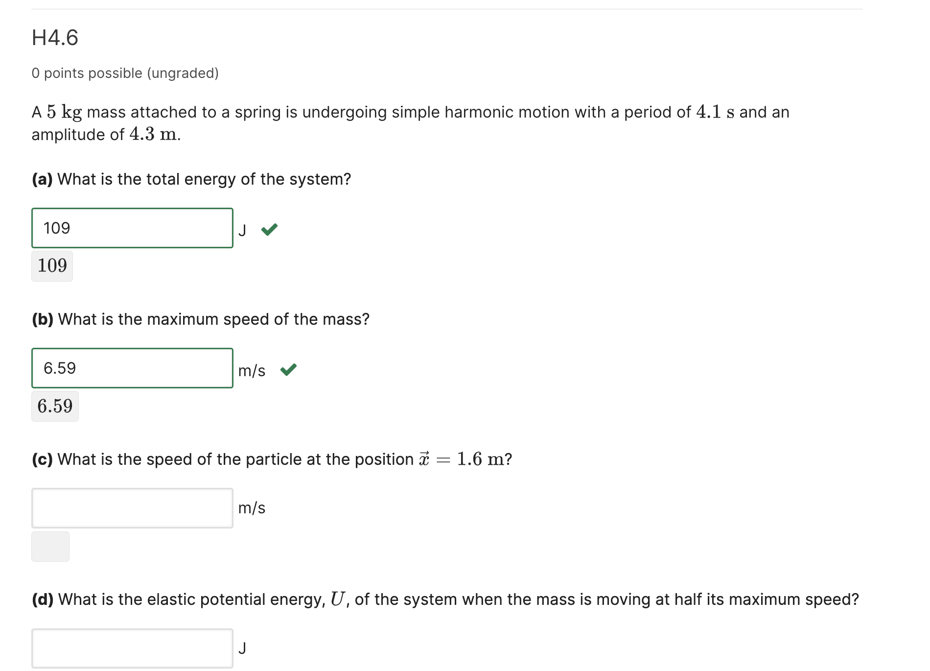 Solved H4.6 0 points possible (ungraded) A 5 kg mass | Chegg.com