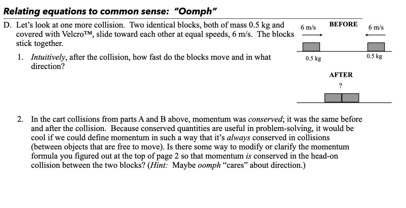 Solved BEFORE 6 m/s 6 m/s Relating equations to common | Chegg.com
