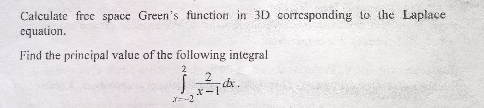 Calculate free space Green's function in 3D | Chegg.com