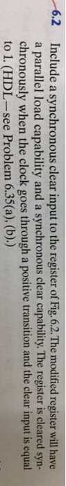 Solved 6.2 Include a synchronous clear input to the register | Chegg.com