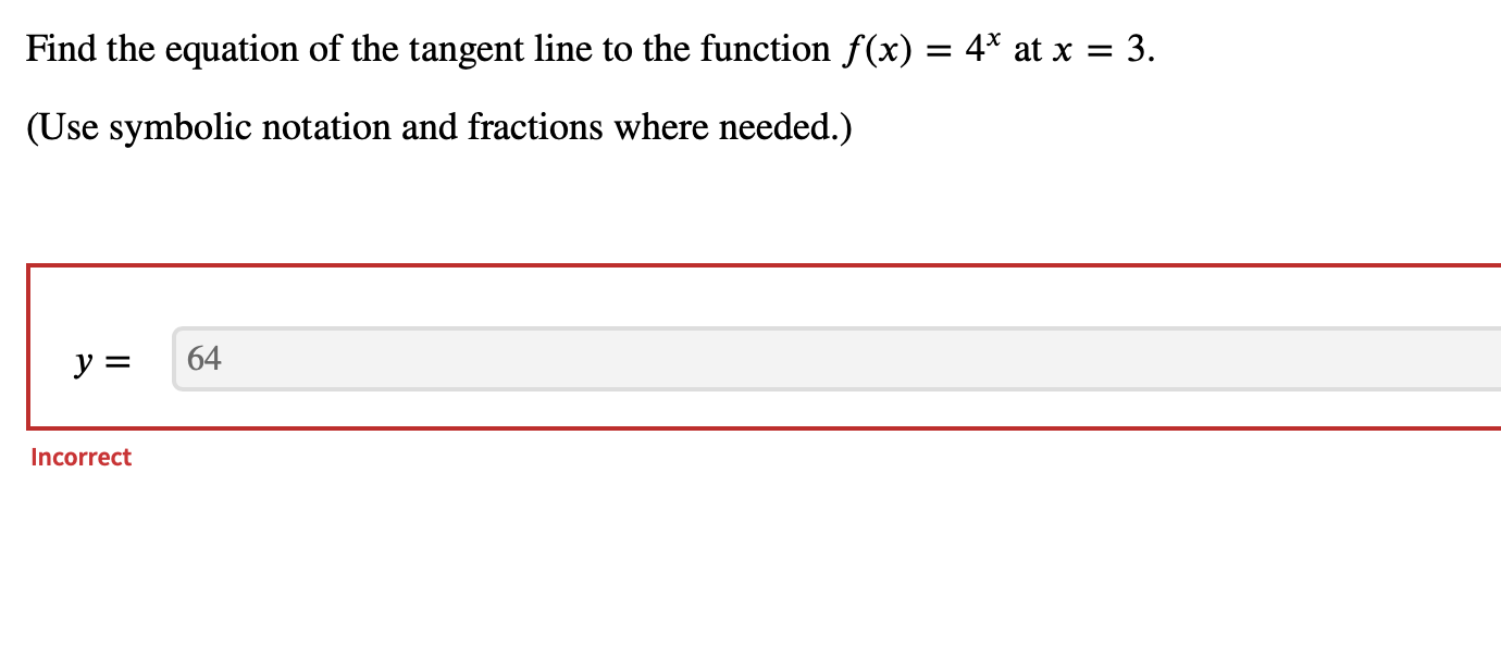 Solved Find the equation of the tangent line to the function | Chegg.com