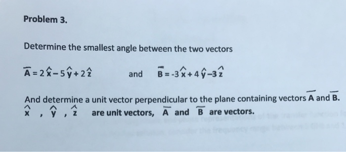 Solved Problem 3 Determine the smallest angle between the | Chegg.com