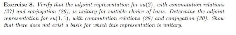 Exercise 8. Verify that the adjoint representation | Chegg.com