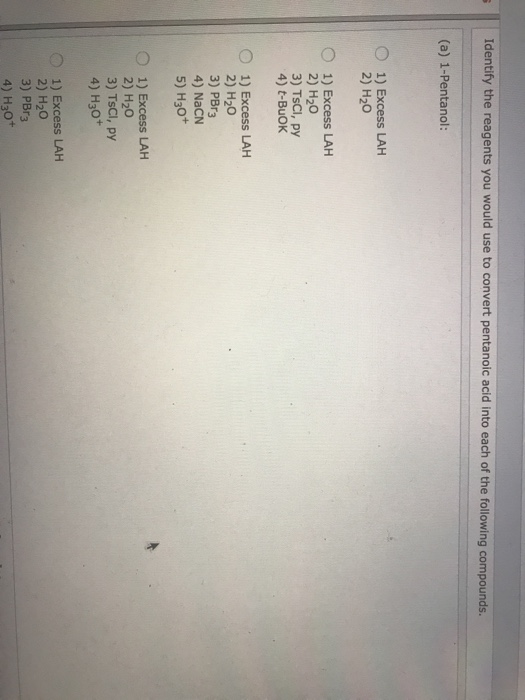 Solved Identify the reagents you would use to convert | Chegg.com